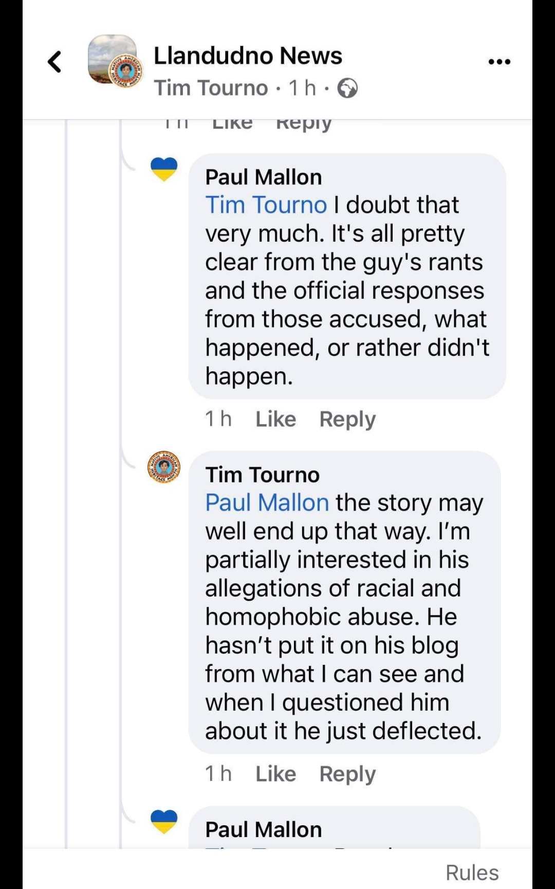 Message for Mr Paul Mallon, admin Llandudno News. Please Read my North ...